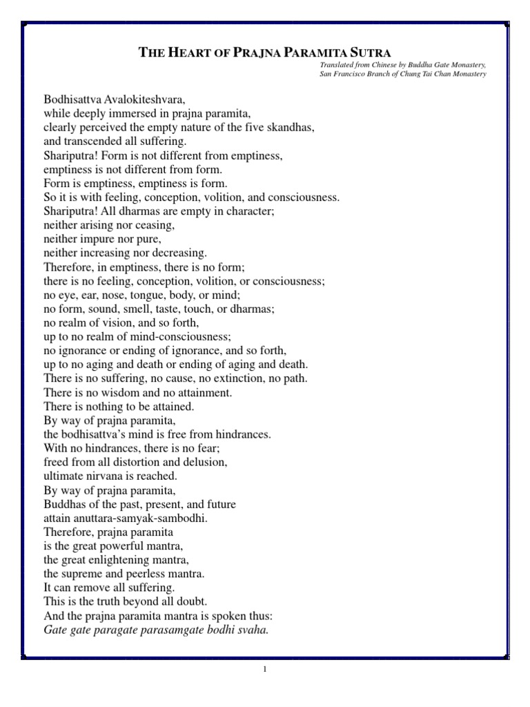 Heart Sutra Annotation (Chinese) | PDF
