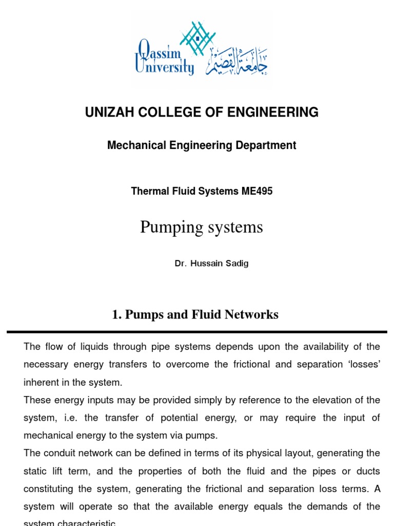 4 Pumps and Fluid Networks 4 | PDF | Pump | Fluid Dynamics
