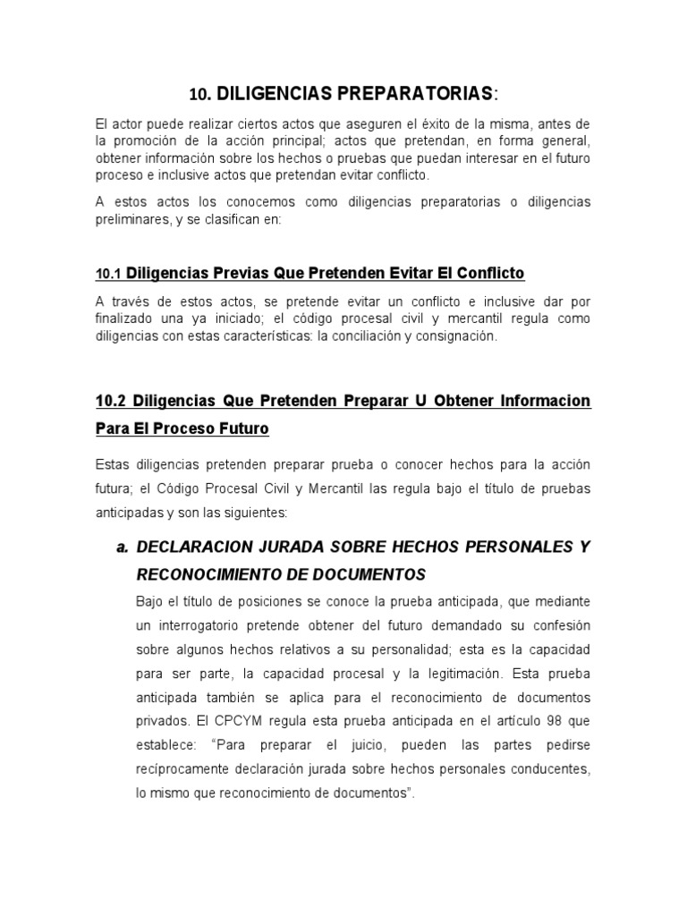4 Diligencias Preparatorias | PDF | Jurisdicción | Ley procesal
