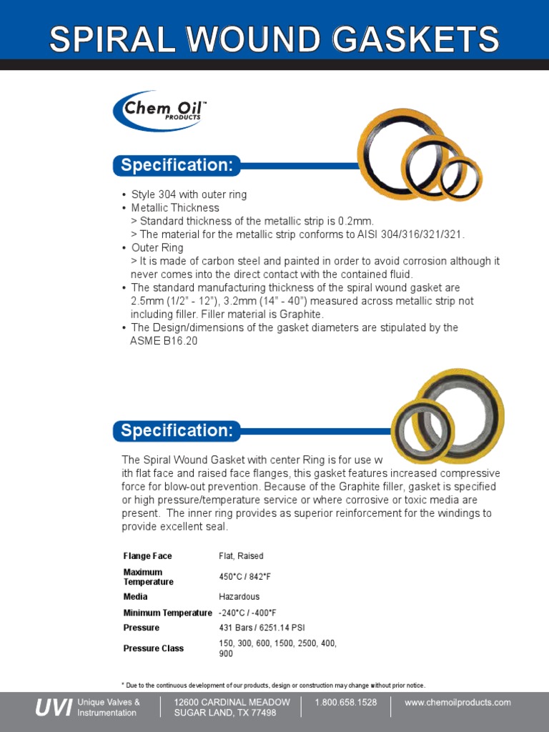 Spiral Gaskets | PDF | Mechanical Engineering | Chemistry
