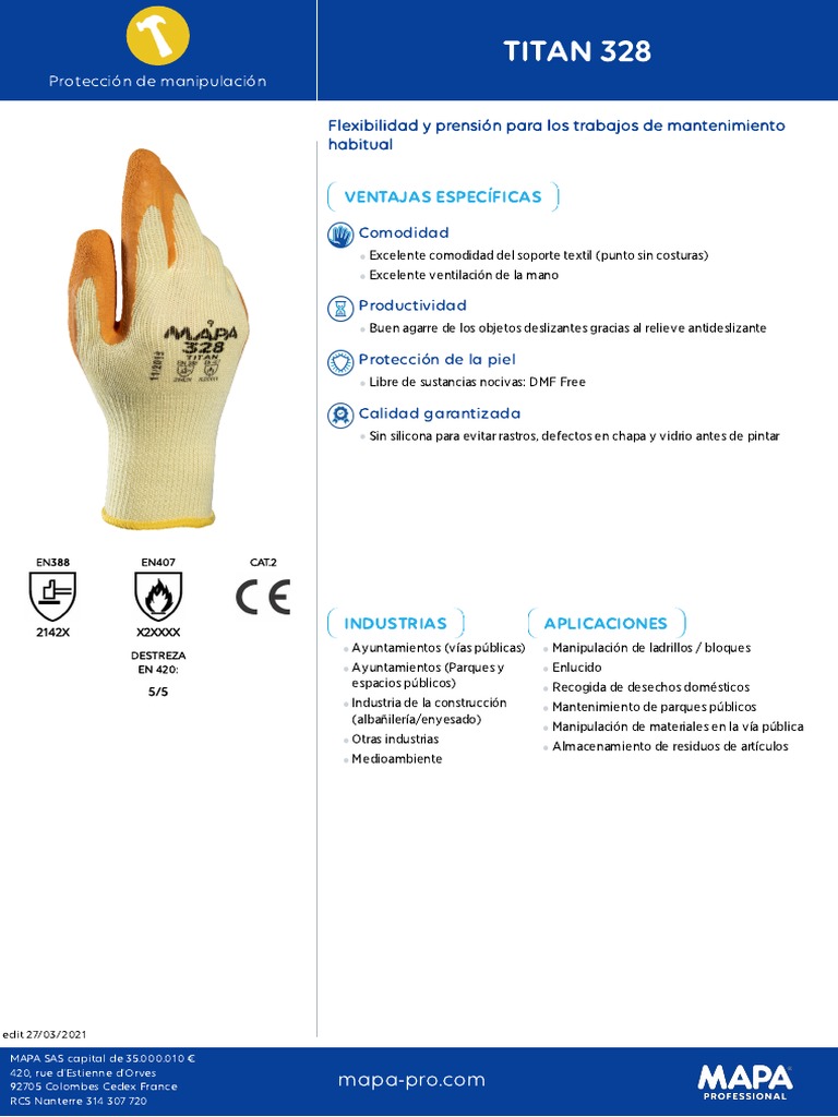 DataSheet MAPA Titan 328 | PDF | Materiales