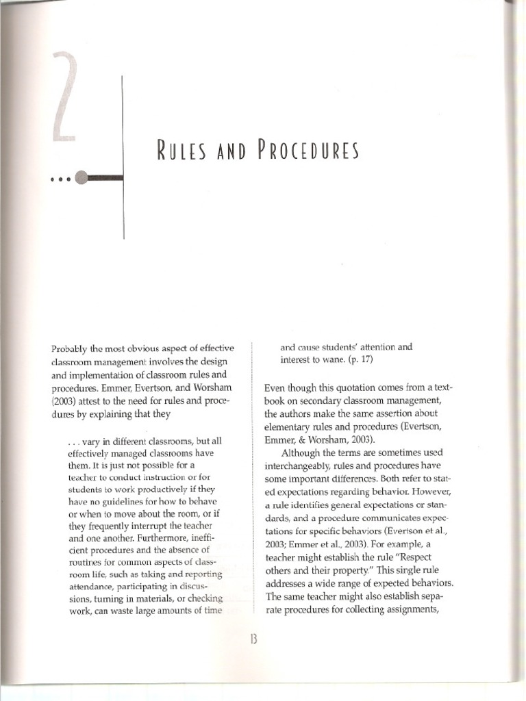 Marzano 2003 Rules | PDF