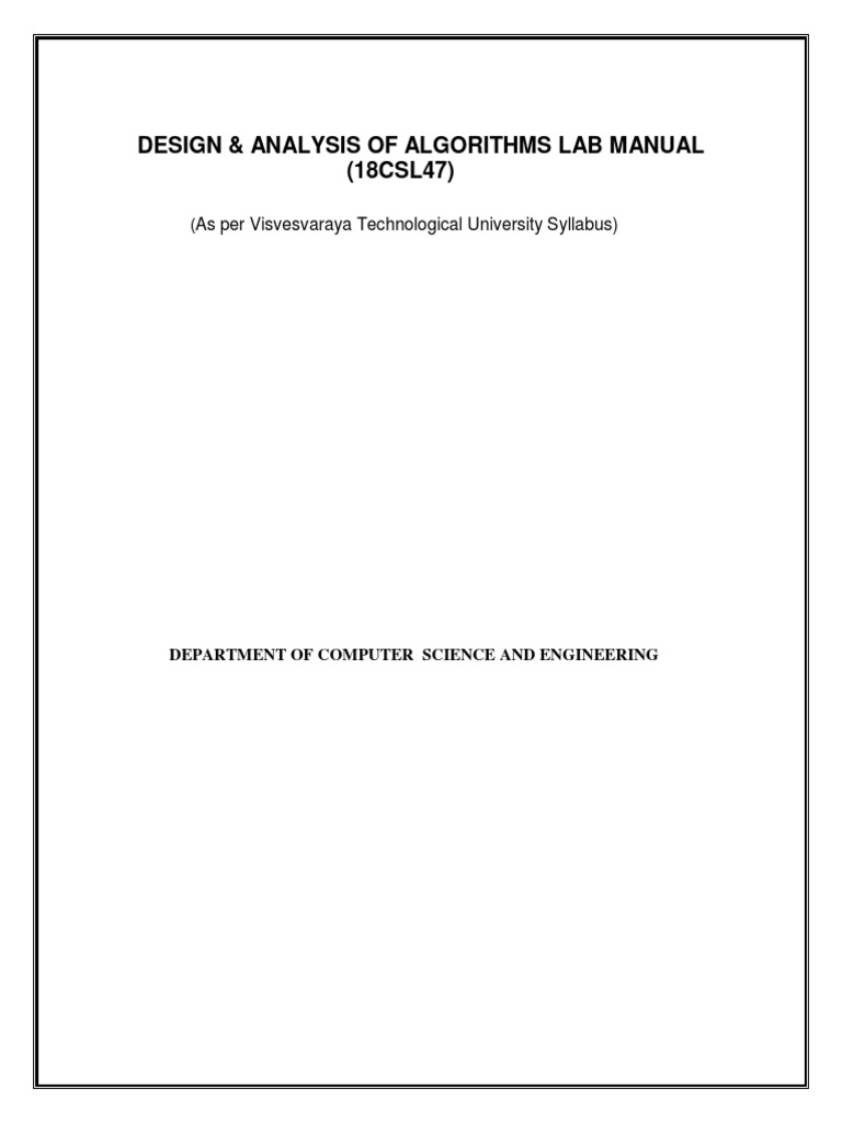 DAA Manual-Indira Final Cse 1 Compressed 1 | PDF | Computational ... DAA Manual-Indira Final Cse 1 Compressed 1 | PDF | Computational ...