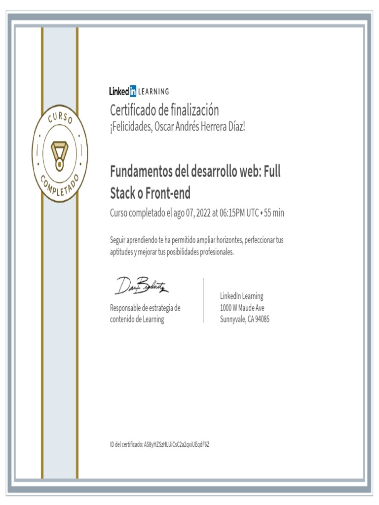 CertificadoDeFinalizacion - Fundamentos Del Desarrollo Web Full Stack o ...