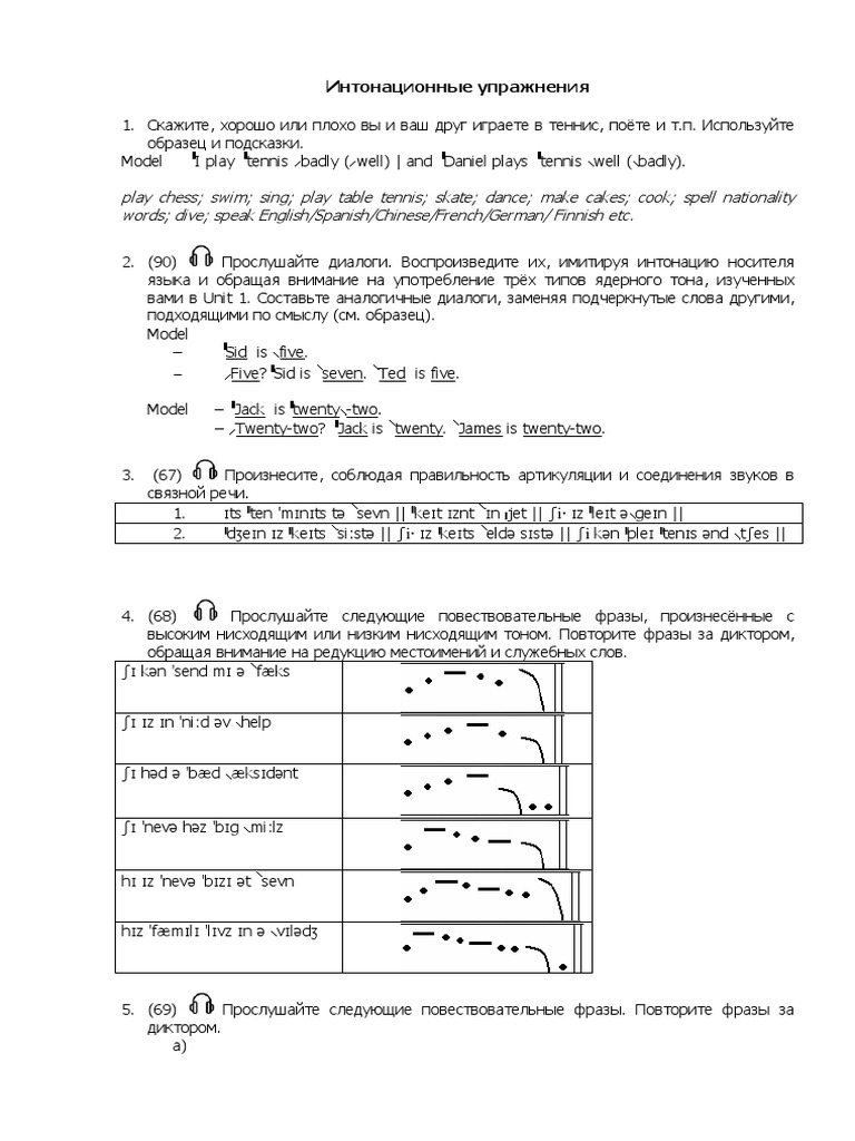 Intonation Exercises | PDF