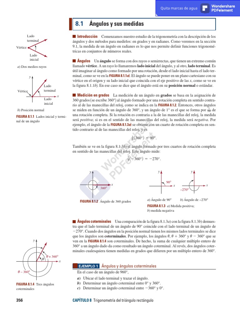 Medición de ángulos en radianes y grados | PDF | Ángulo | Curva