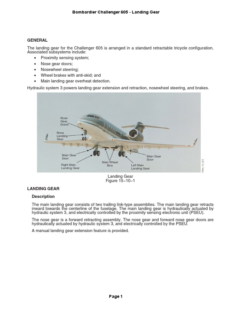 Cl605 Landing Gear | PDF | Landing Gear | Anti Lock Braking System