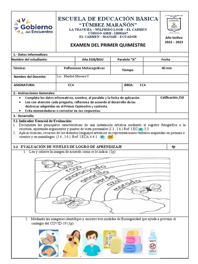 Examen de Eca | PDF | Prueba (evaluación) | Modificación de comportamiento