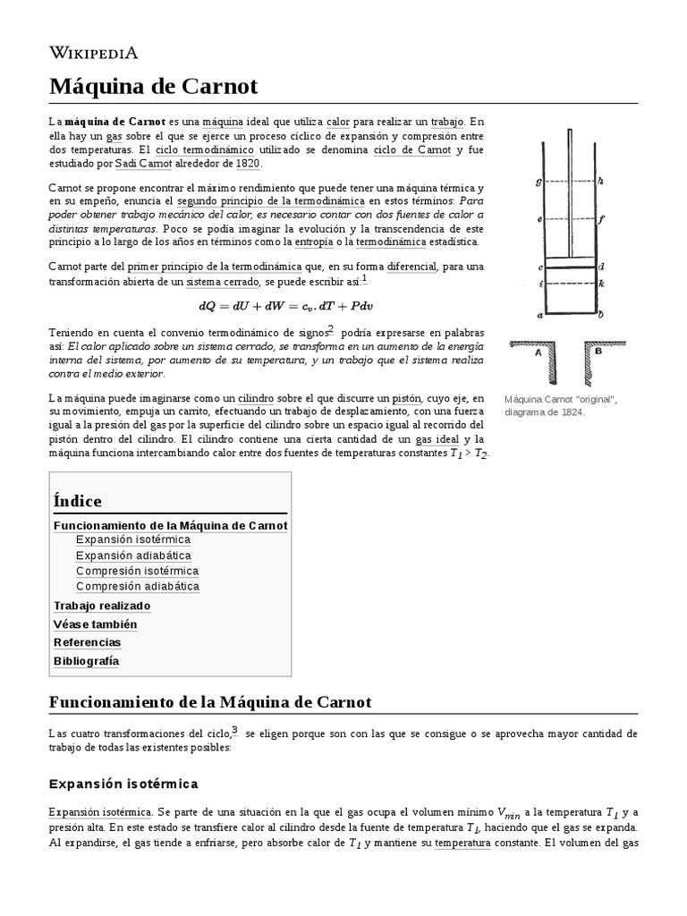 Máquina de Carnot | PDF | Ciencias fisicas | Física