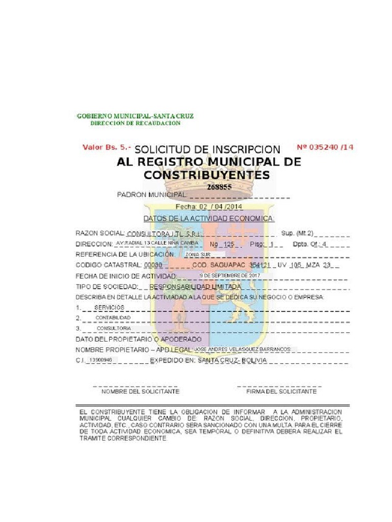 Inscripcion A Impuestos Internos | PDF