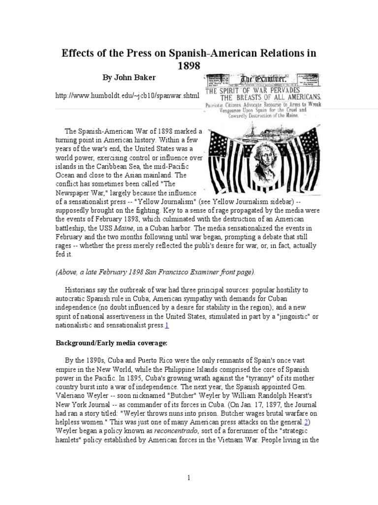 The Yellow Press and The Spanish-American War | PDF