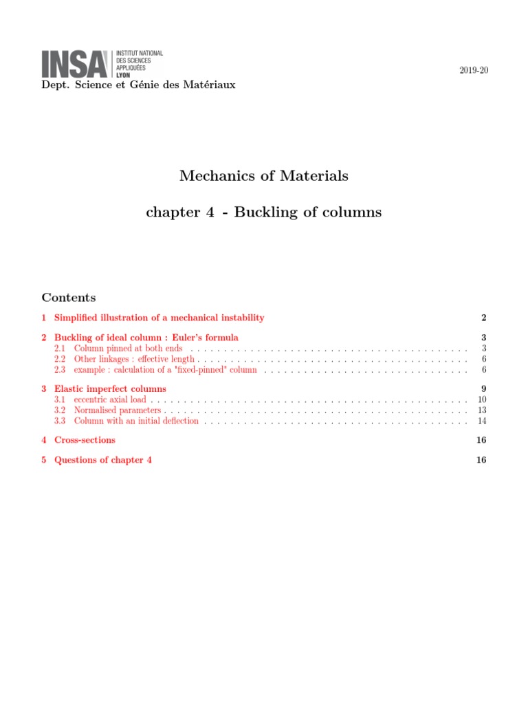 RDM4 C ch4 Buckling | PDF | Buckling | Bending