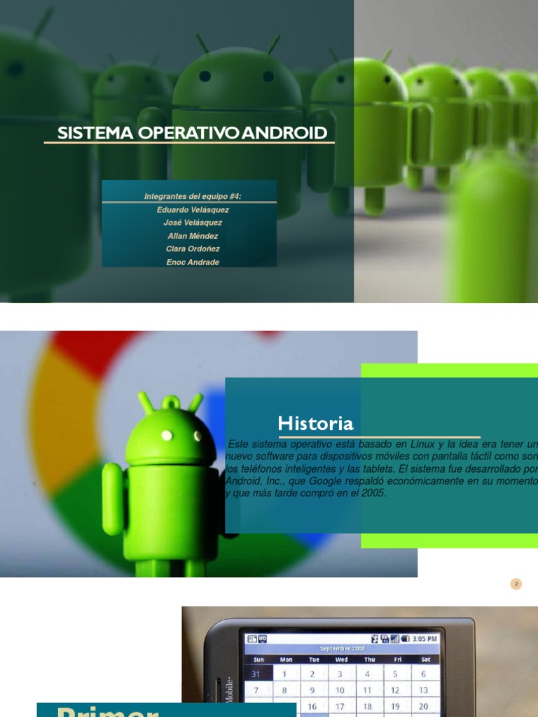 Presentacion Sistema Operativo Android | PDF | Android (sistema operativo) | Smartphone