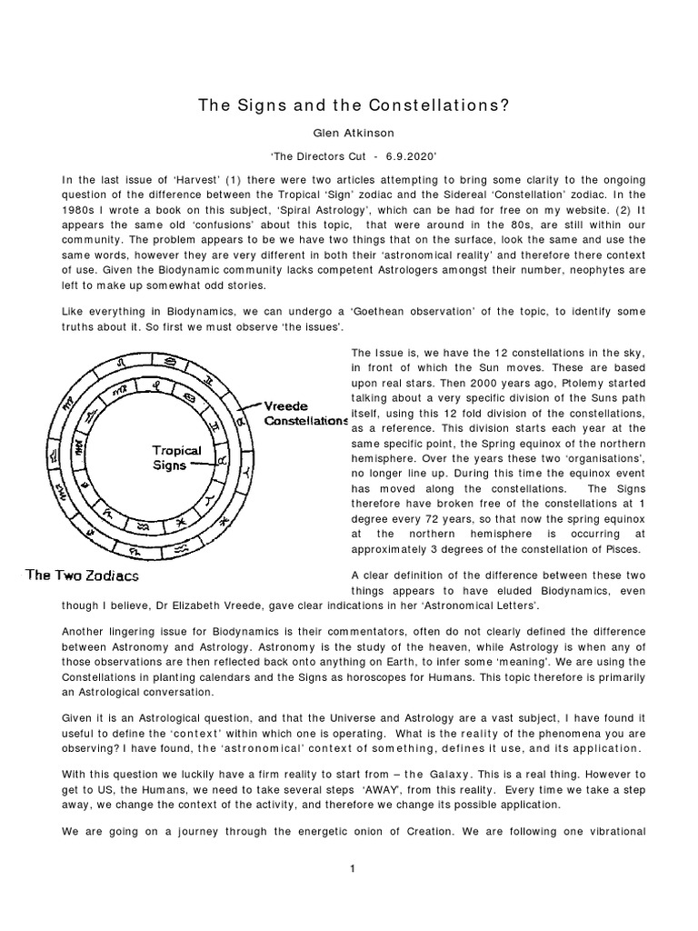 Signs and Constellatons | PDF | Zodiac | Horoscope