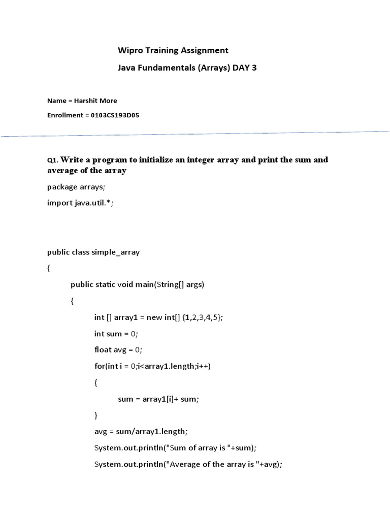Java Array Exercises for Trainees | PDF | Integer (Computer Science) | Array Data Structure