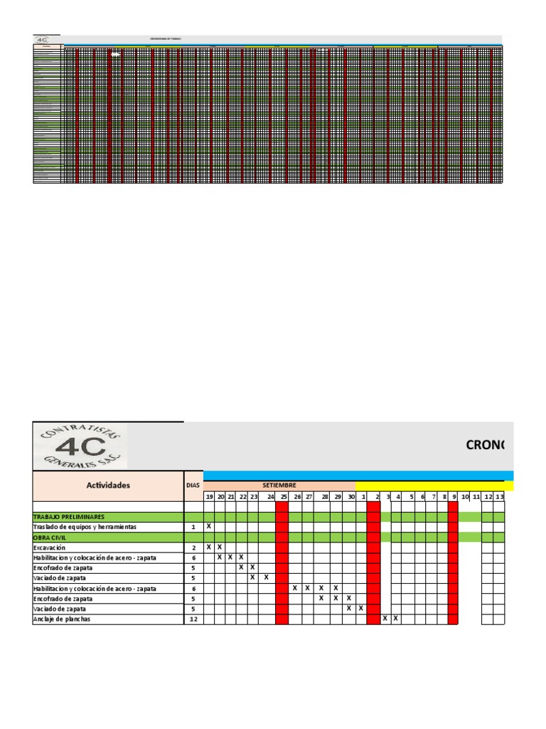 Cronograma COLUMNAS MATERIALES | PDF | Sectores Economicos | Ingeniería estructural