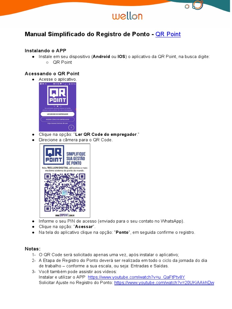 QR Point - Orientações Do Registro de Ponto | PDF