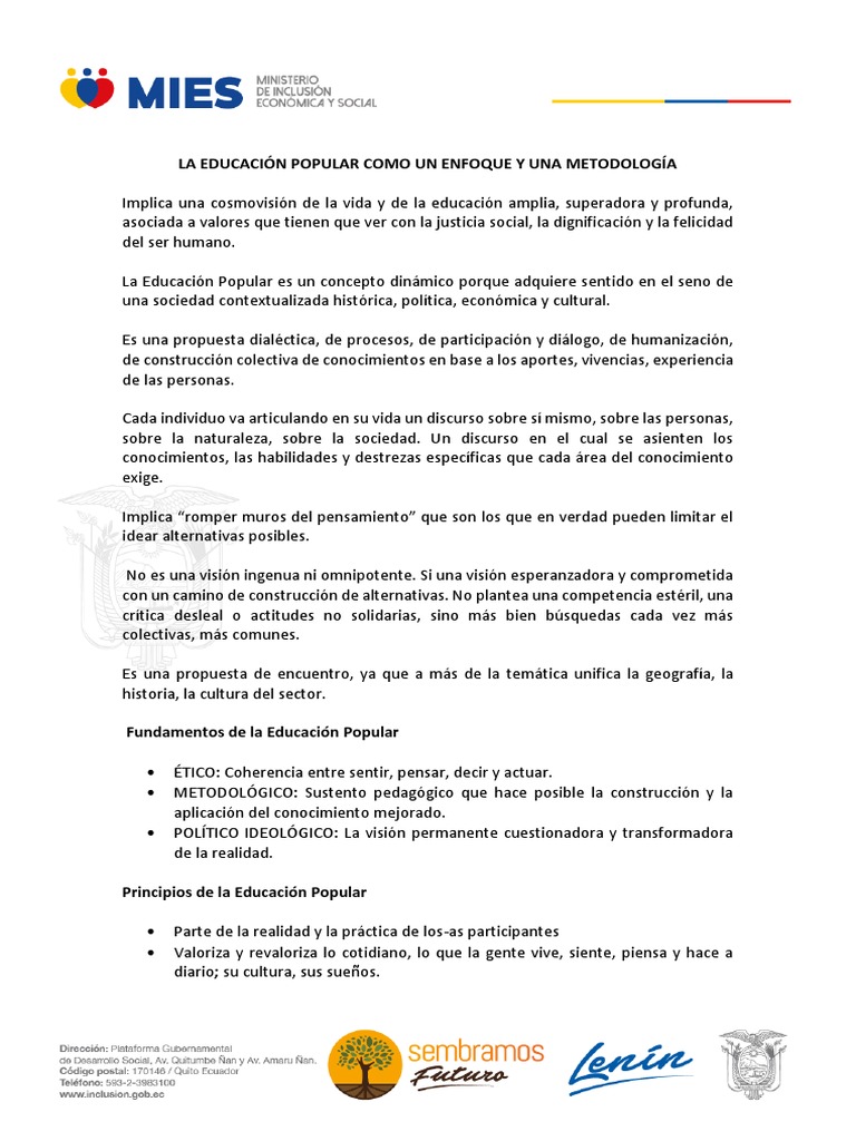 ANEXO 21 Documento de Educación Popular | PDF | Aprendizaje | Conocimiento