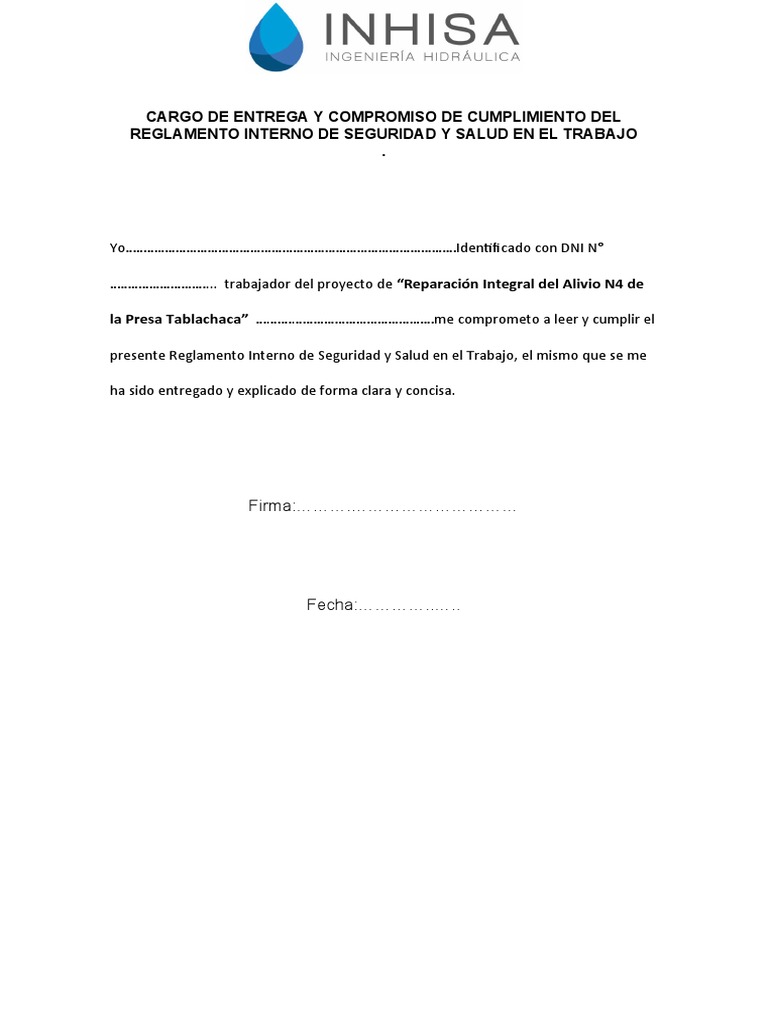 CARGO DE ENTREGA Y COMPROMISO DEL RISST Nuevo | PDF