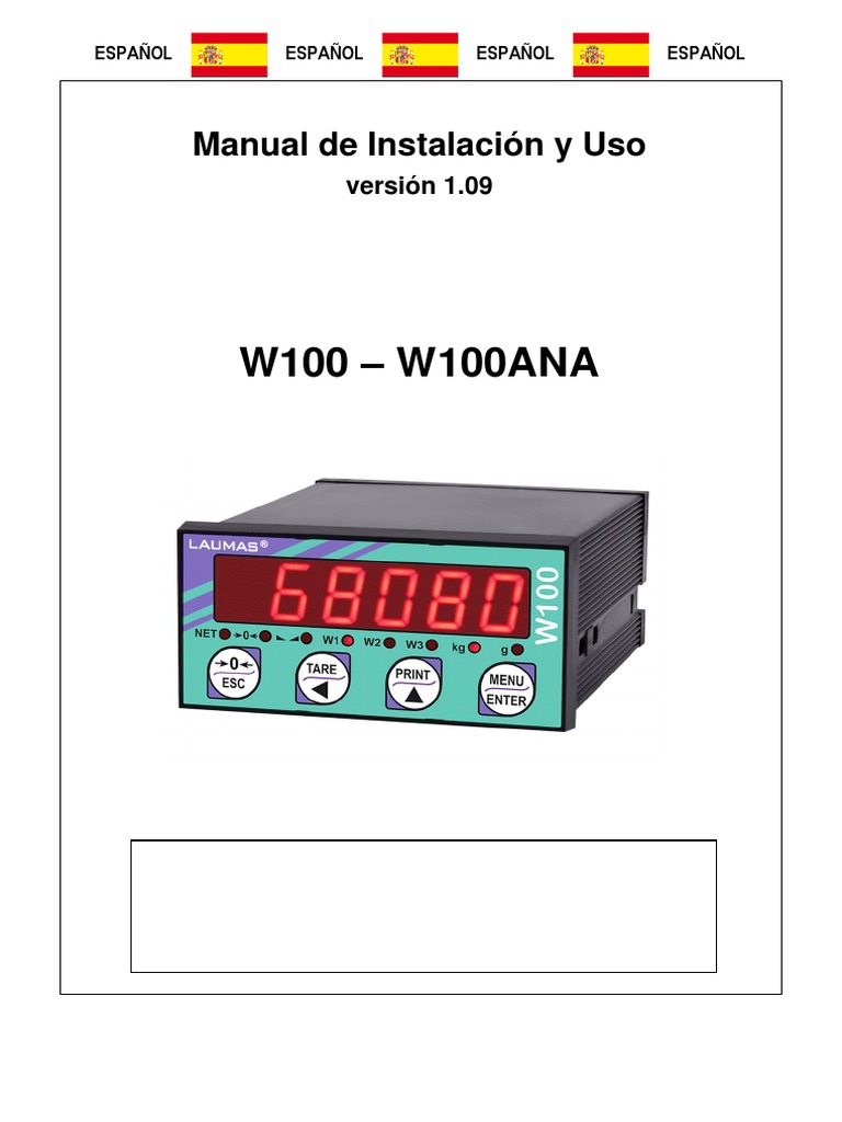 W100 Manual ES | PDF | Calibración | Diodo emisor de luz