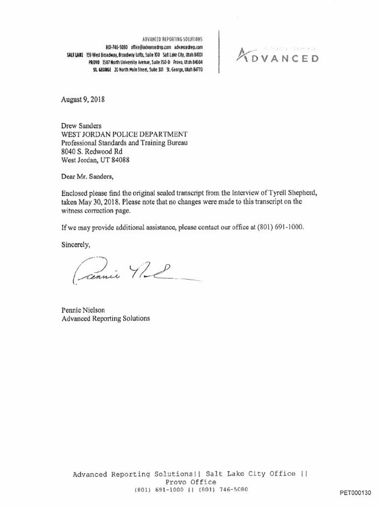 Tyrell Shepherd Garrity Statement | PDF