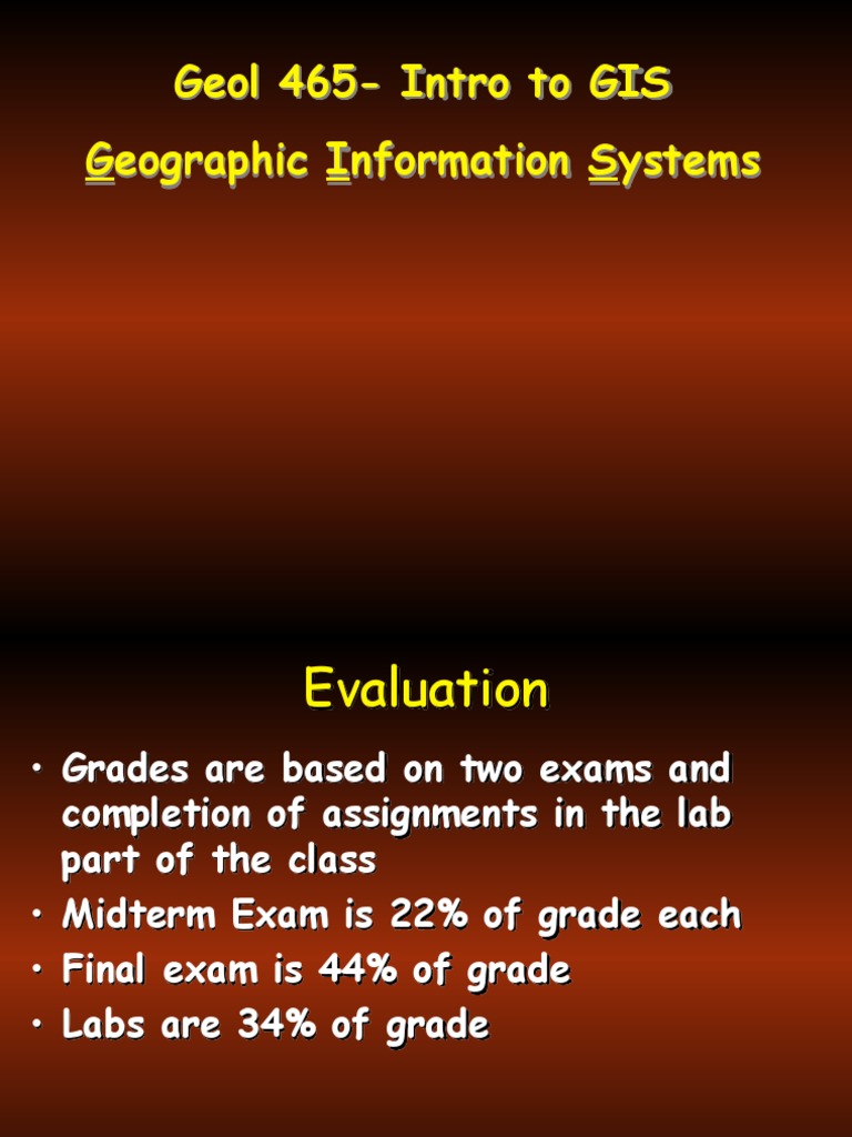 Gis Intro Lecture Pdf Geographic Information System Data Compression