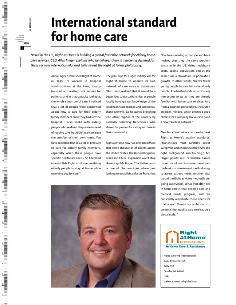 Right at Home Featured in Zillion Magazine | PDF | Franchising | Home Care