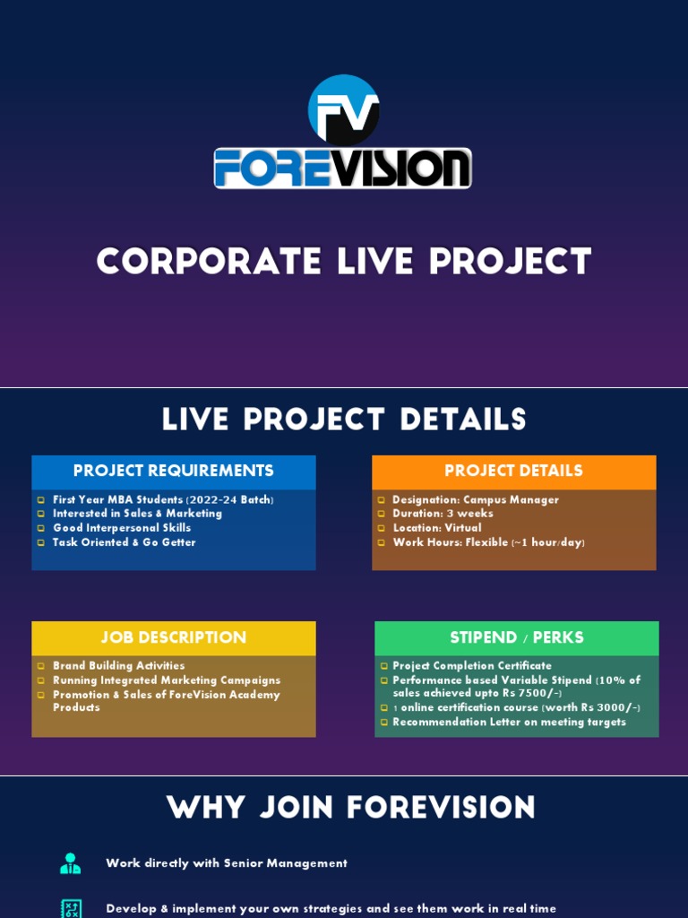 ForeVision Live Project | Download Free PDF | Consultant | Master Of ...
