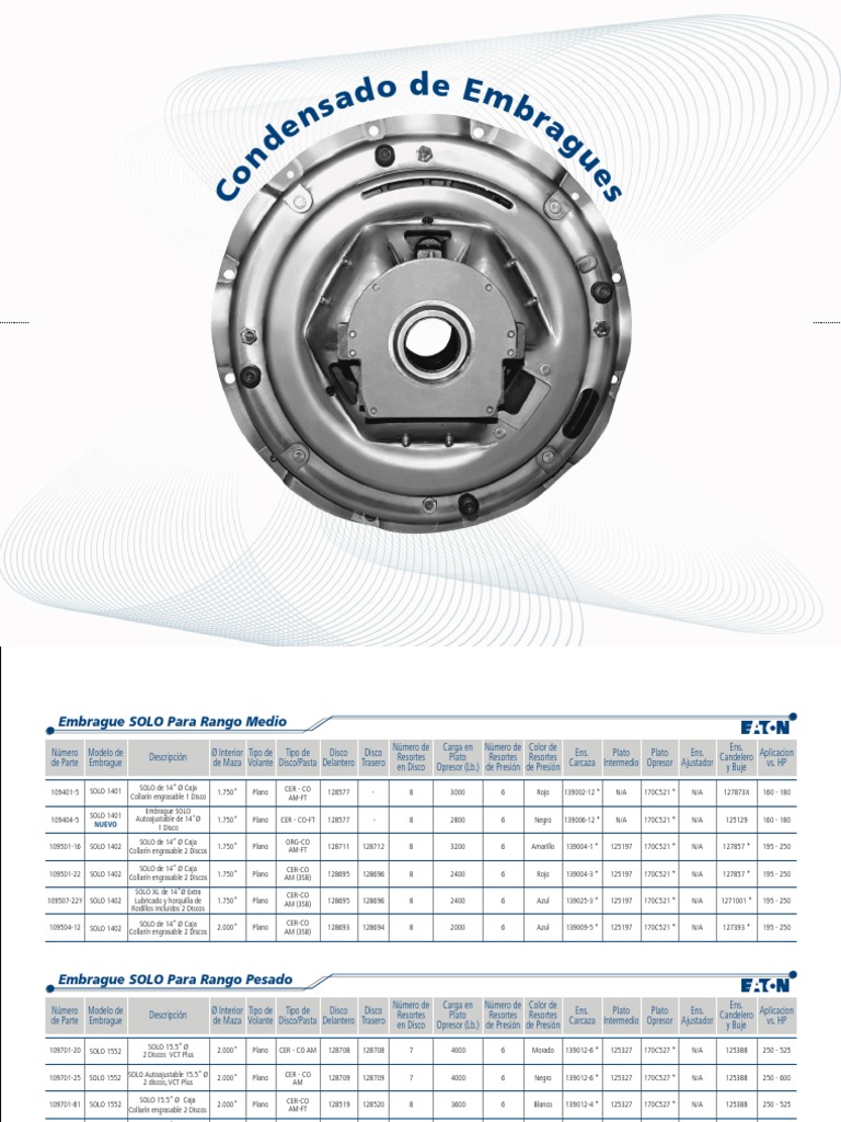 EATON-Embragues[1] | Embrague | Ingeniería mecánica