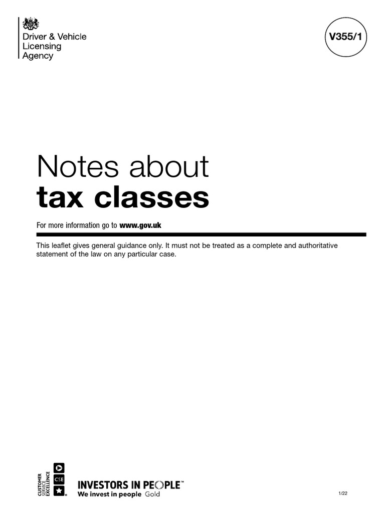 v355x1 Notes About Tax Classes | Download Free PDF | Vehicles | Bus