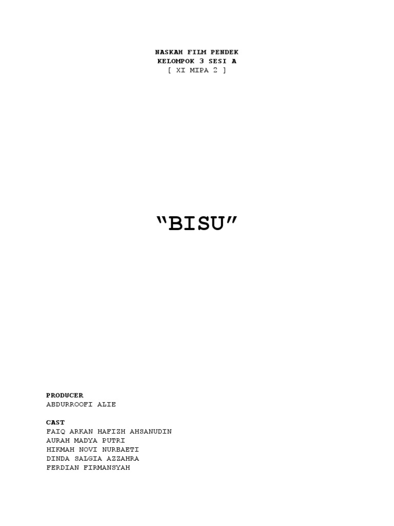 (PDF) Naskah Film Pendek - Bisu | PDF