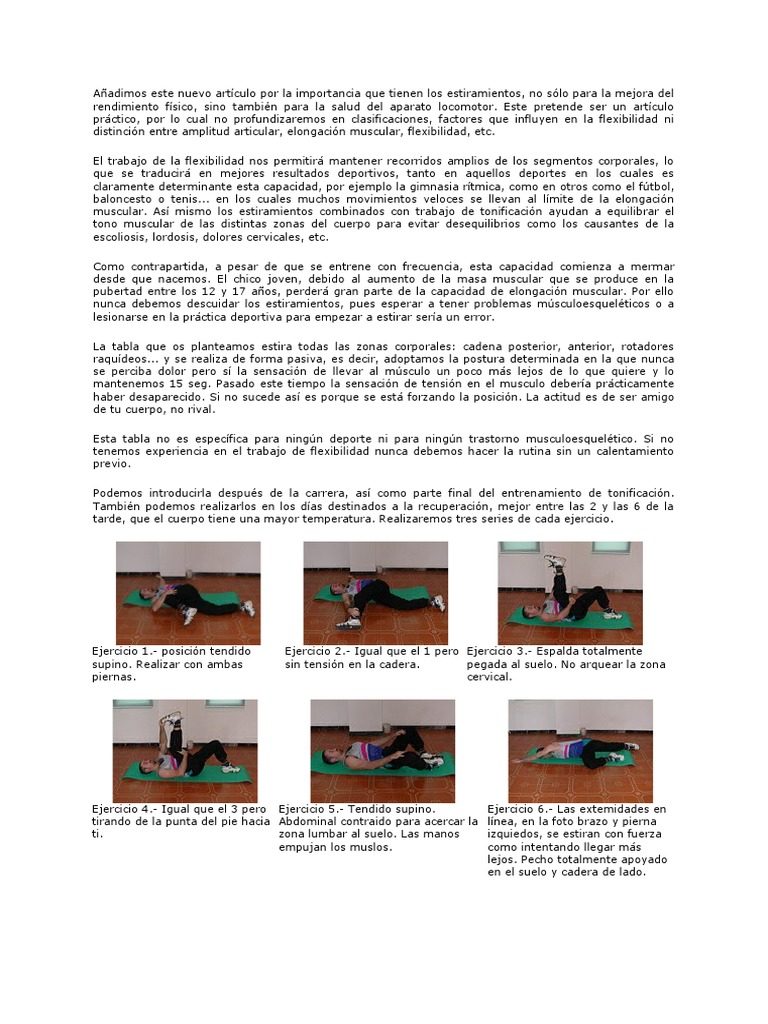 Estiramiento | PDF | Flexibilidad (anatomía) | Sistema musculoesquelético