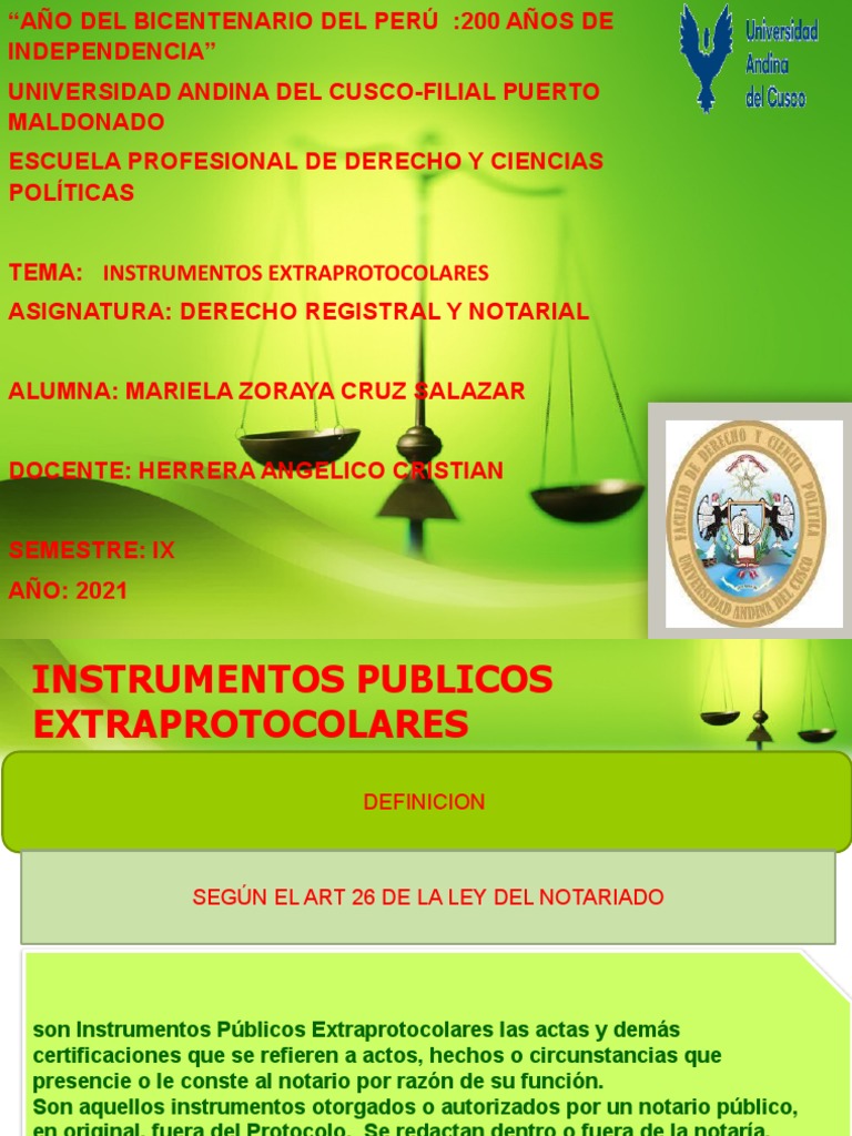 Diapositivas Instrumentos Públicos Extra Protocolares | PDF | Justicia | Crimen y violencia