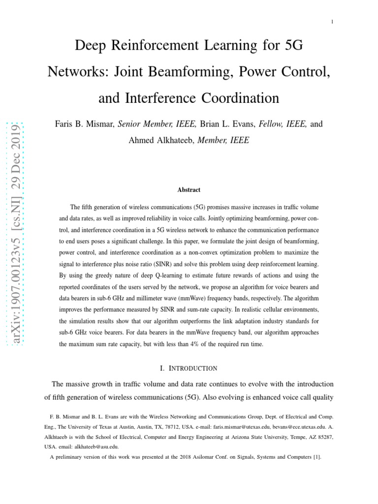 Deep Reinforcement Learning For 5G Networks: Joint Beamforming, Power Control, and Interference ...