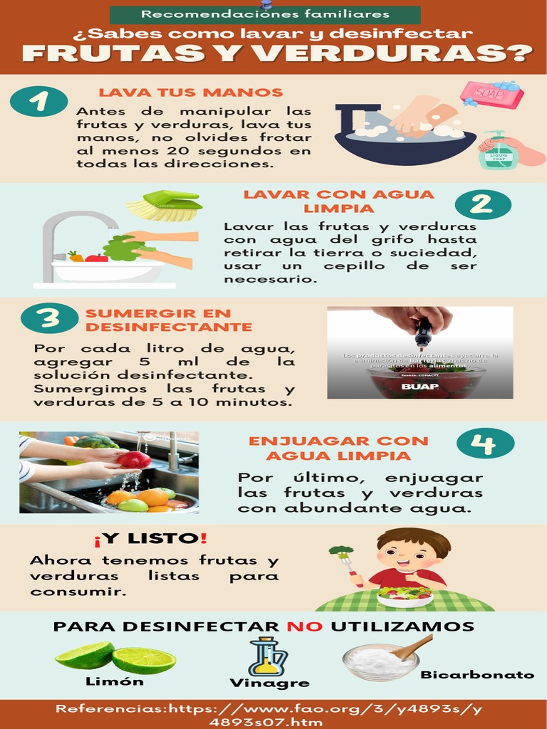Infografía-Desinfectado de Frutas y Verduras | PDF