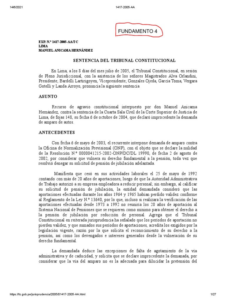 1417 2005 Aa | Descargar gratis PDF | Constitución | Derechos