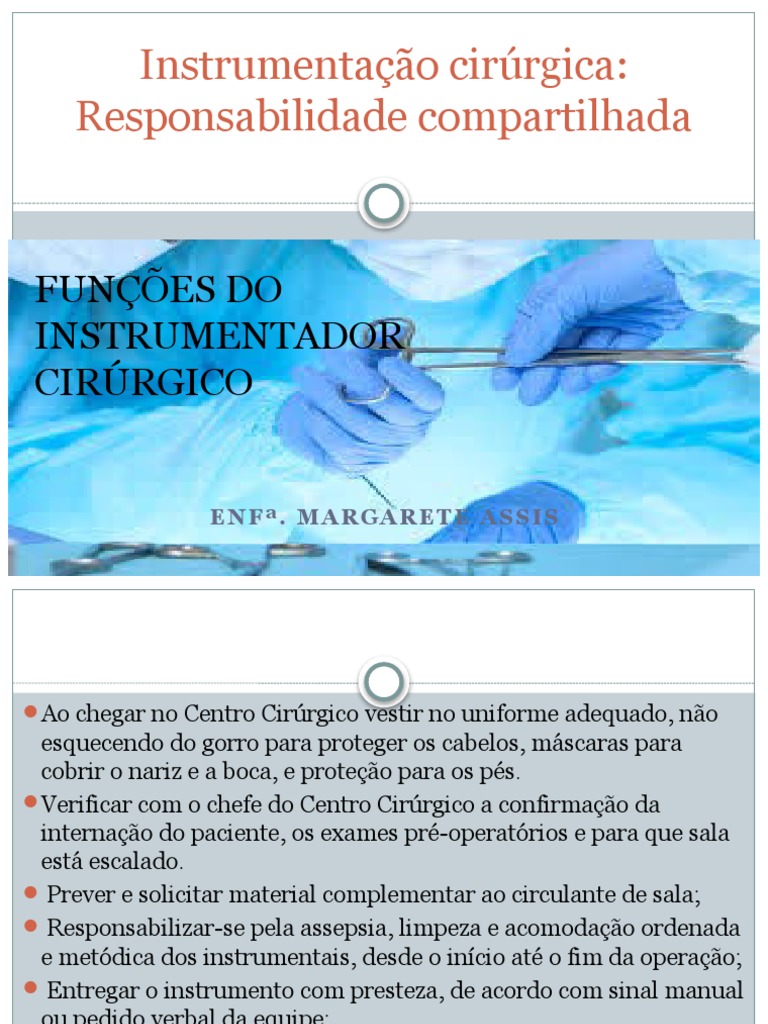 Funções Do Instrumentador | PDF | Cirurgia | Tempo