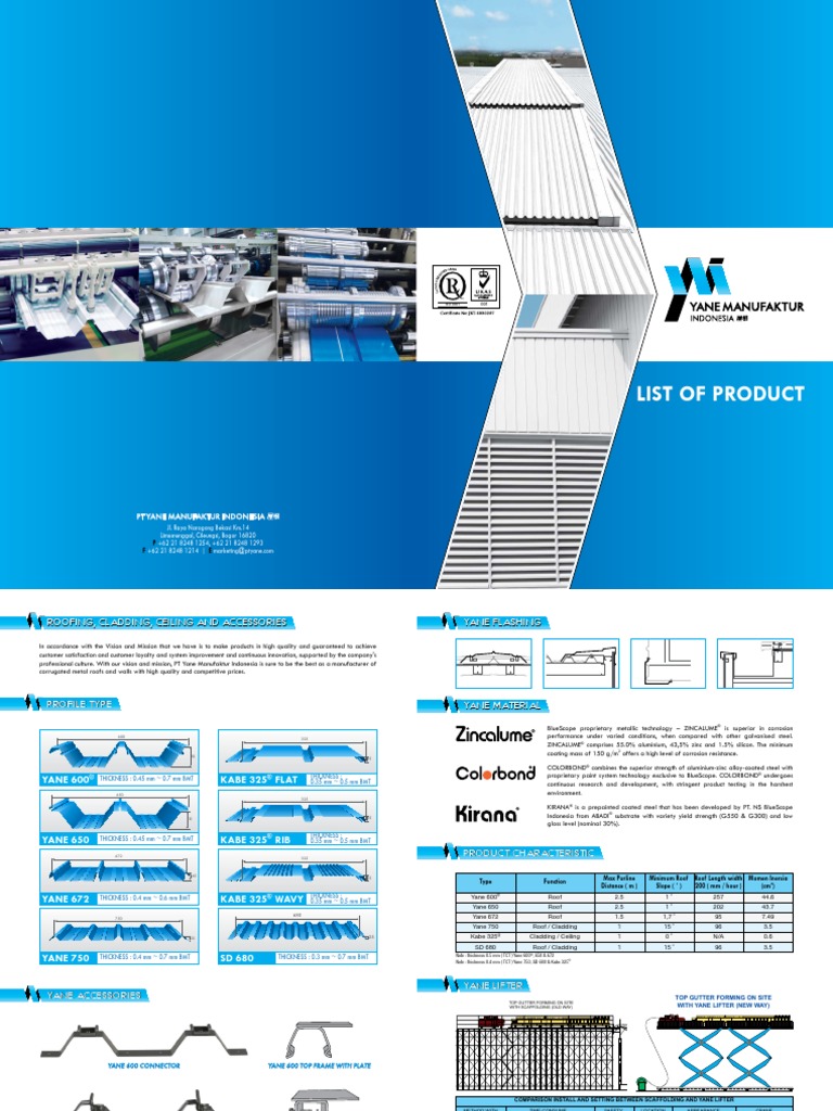 Yane Brochure | PDF | Roof | Metals