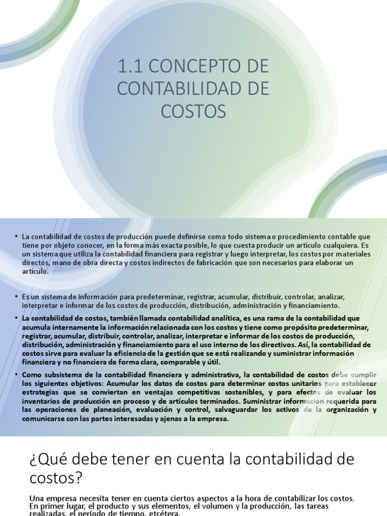 Introducción Contabilidad de Costos | PDF | Contabilidad de costos | Contabilidad
