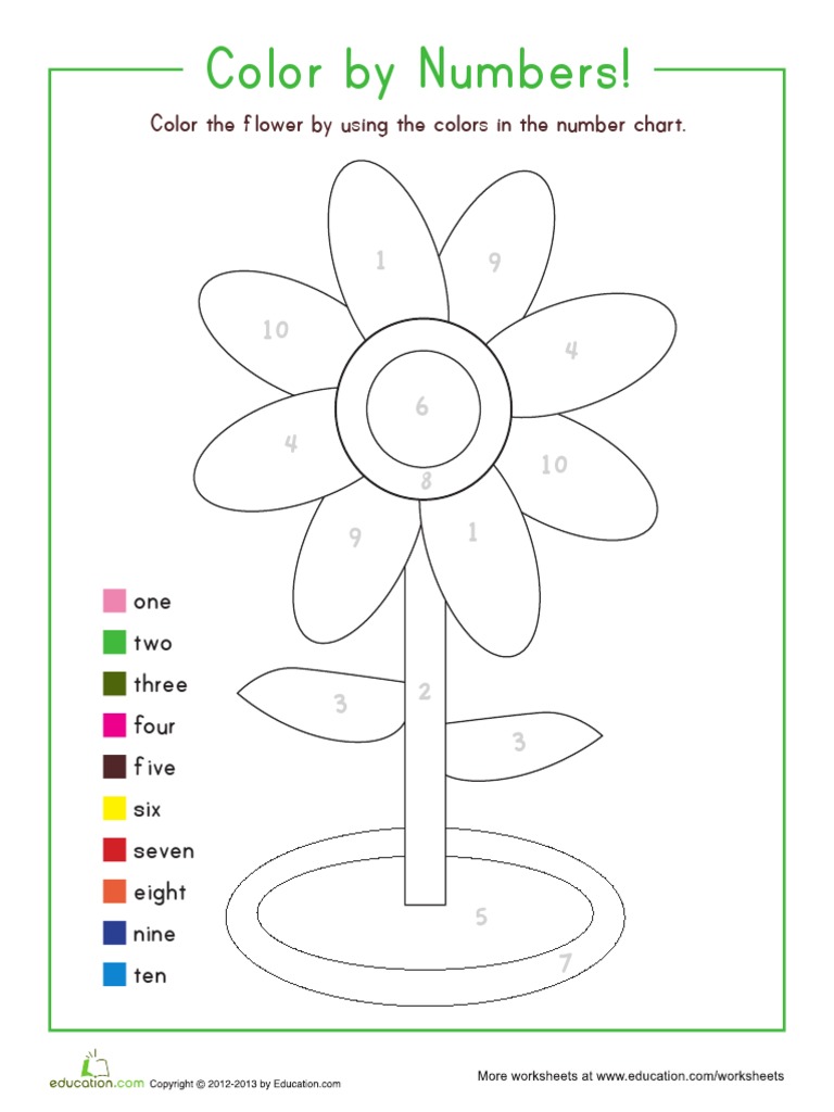 Color by Number Flower | PDF
