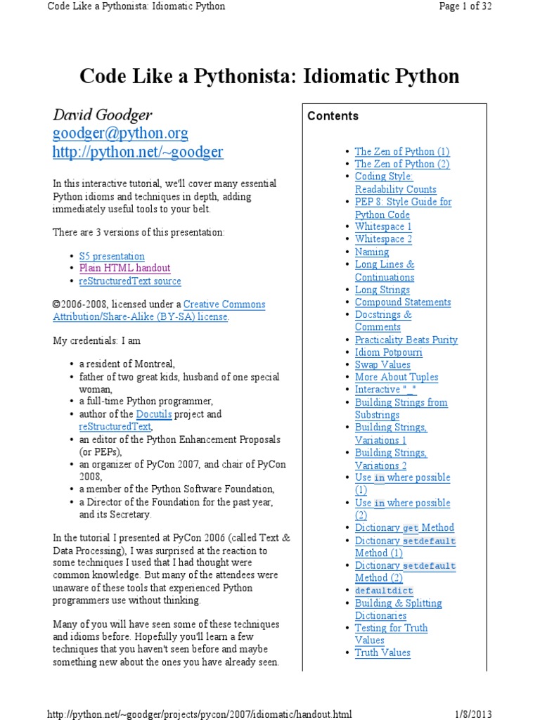 Python Coding Style | PDF | Python (Programming Language) | Boolean ...