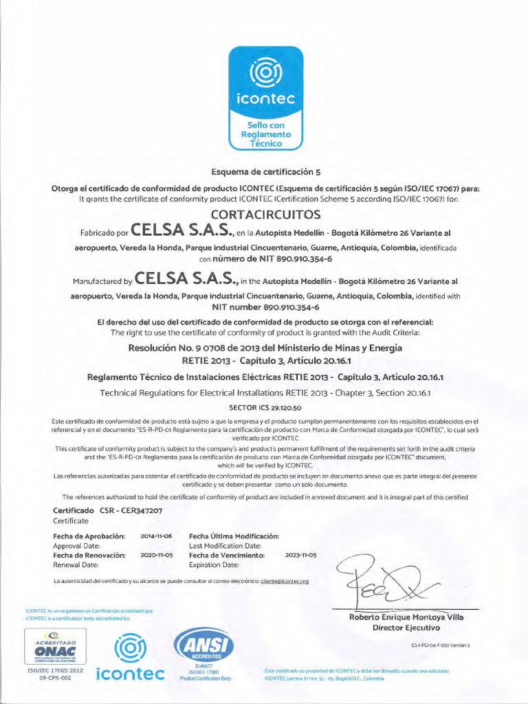 Celsa Sas Cs-Cer 347207 | PDF | Colombia