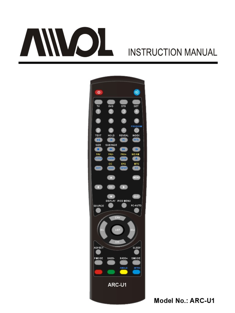 User Manual ARC U1 | Remote Control | Dvd