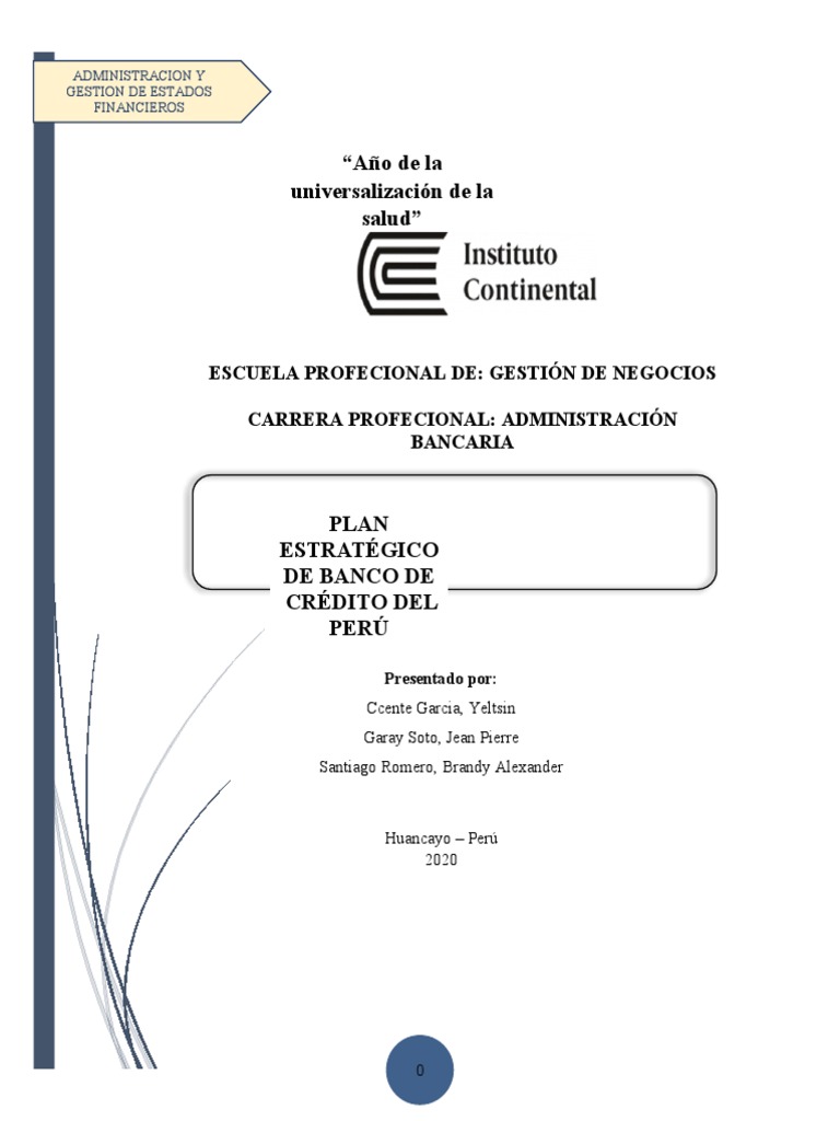 Plan Estrategico Del BCP | PDF | Economias | Dinero