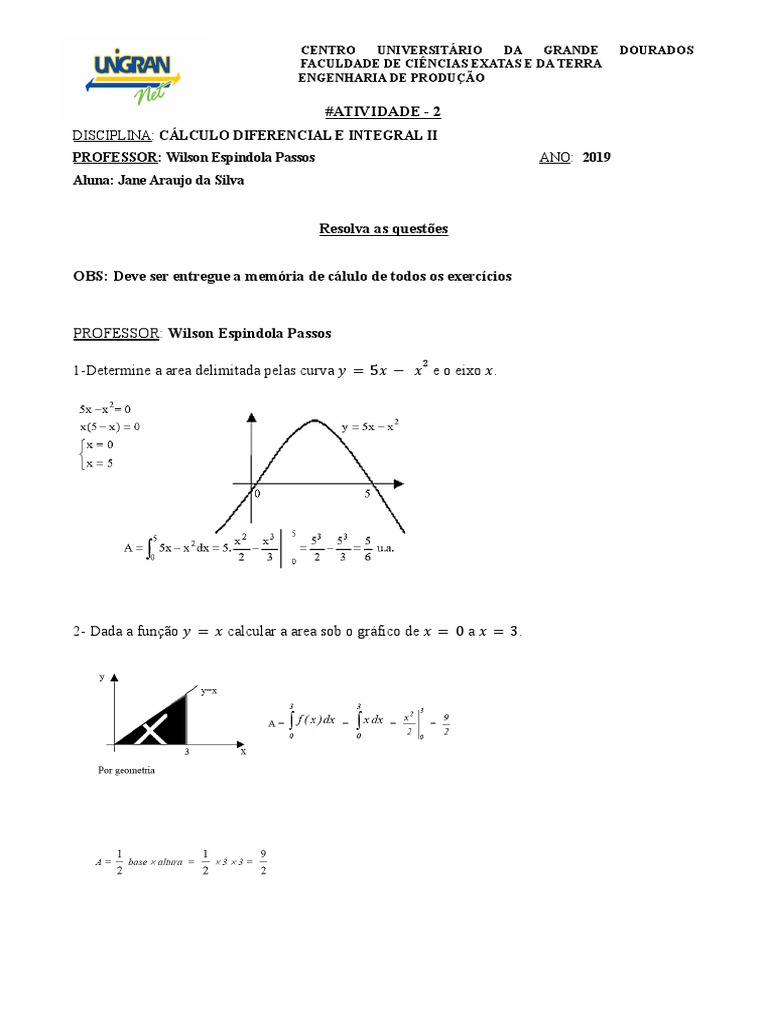 Atividade 02.docx-1 | Download grátis PDF | Analise matemática | Objetos matemáticos