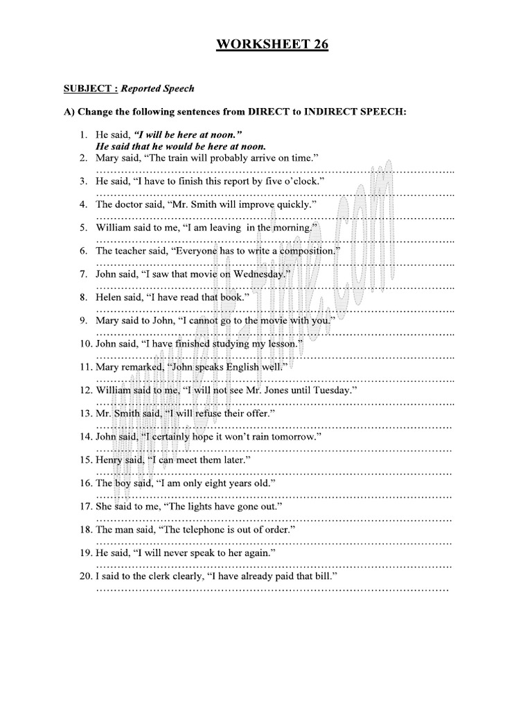 Reported Speech | PDF