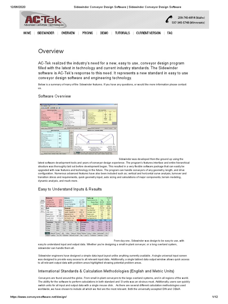 Sidewinder Conveyor Design Software _ Sidewinder Conveyor Design ...