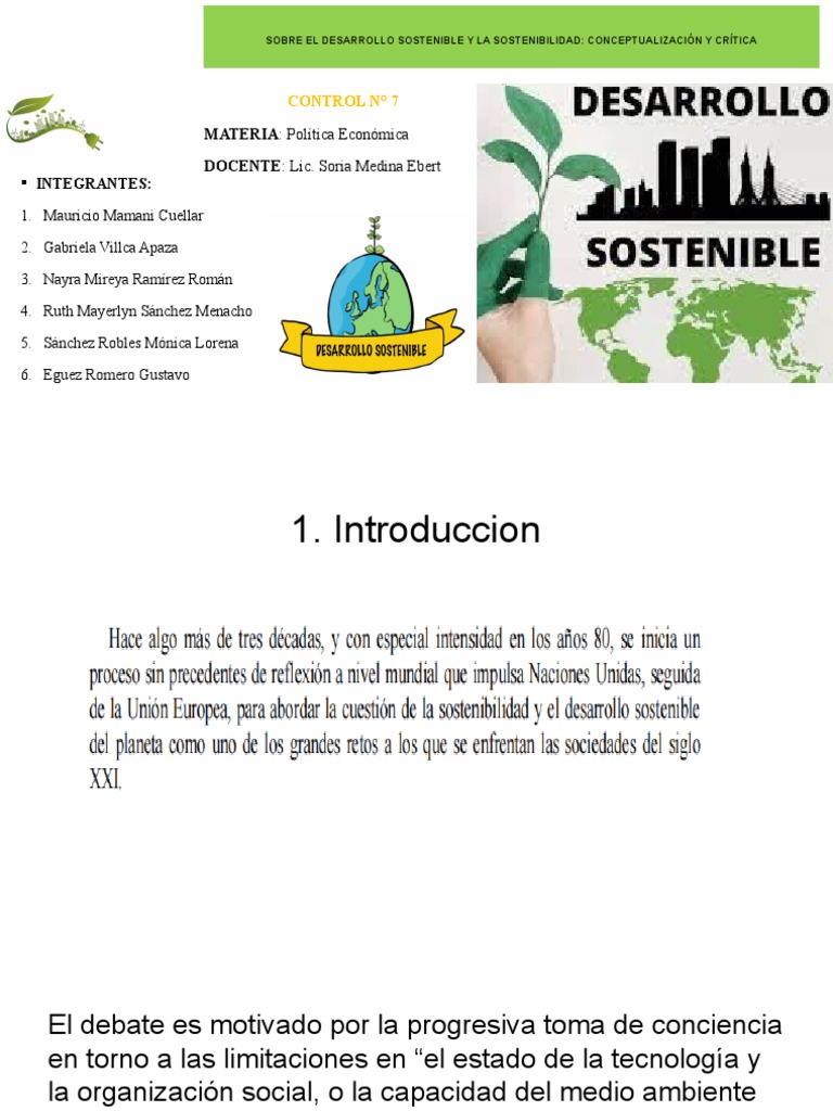 Desarrollo Sostenible Final | PDF | Desarrollo sostenible | Sustentabilidad
