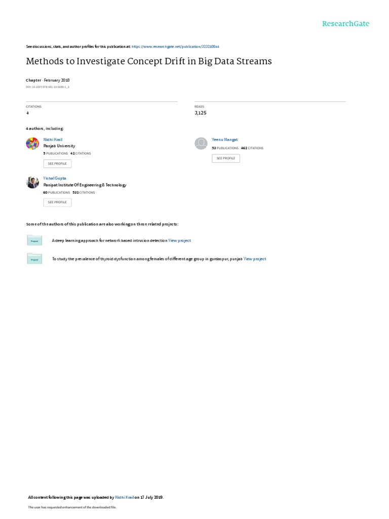 Methods To Investigate Concept Drift in Big Data Streams | PDF | Cluster Analysis | Popular ...