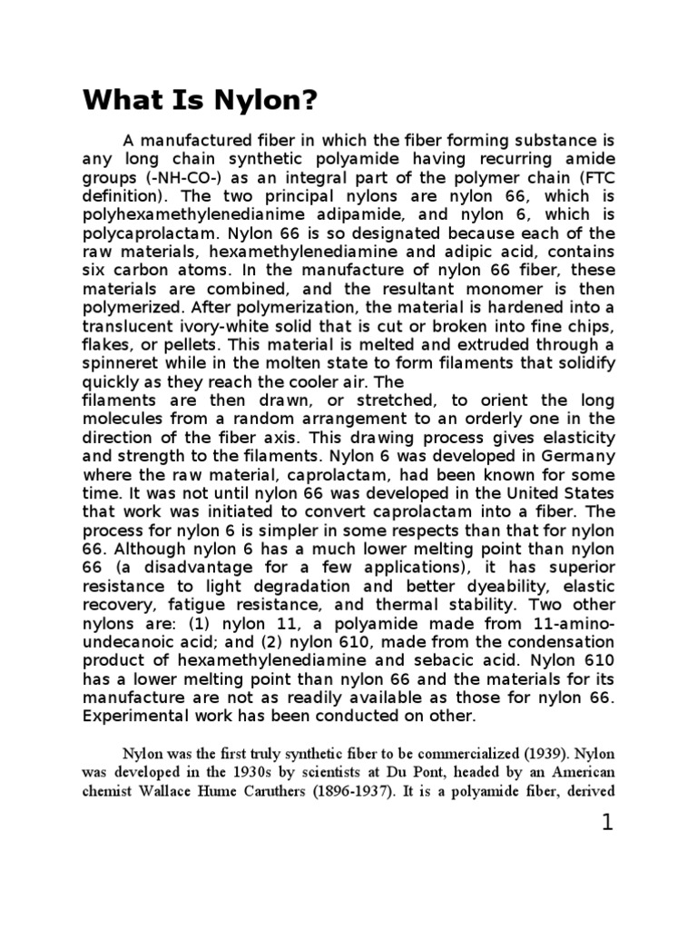 Nylon Fiber | PDF | Nylon | Spinning (Textiles)